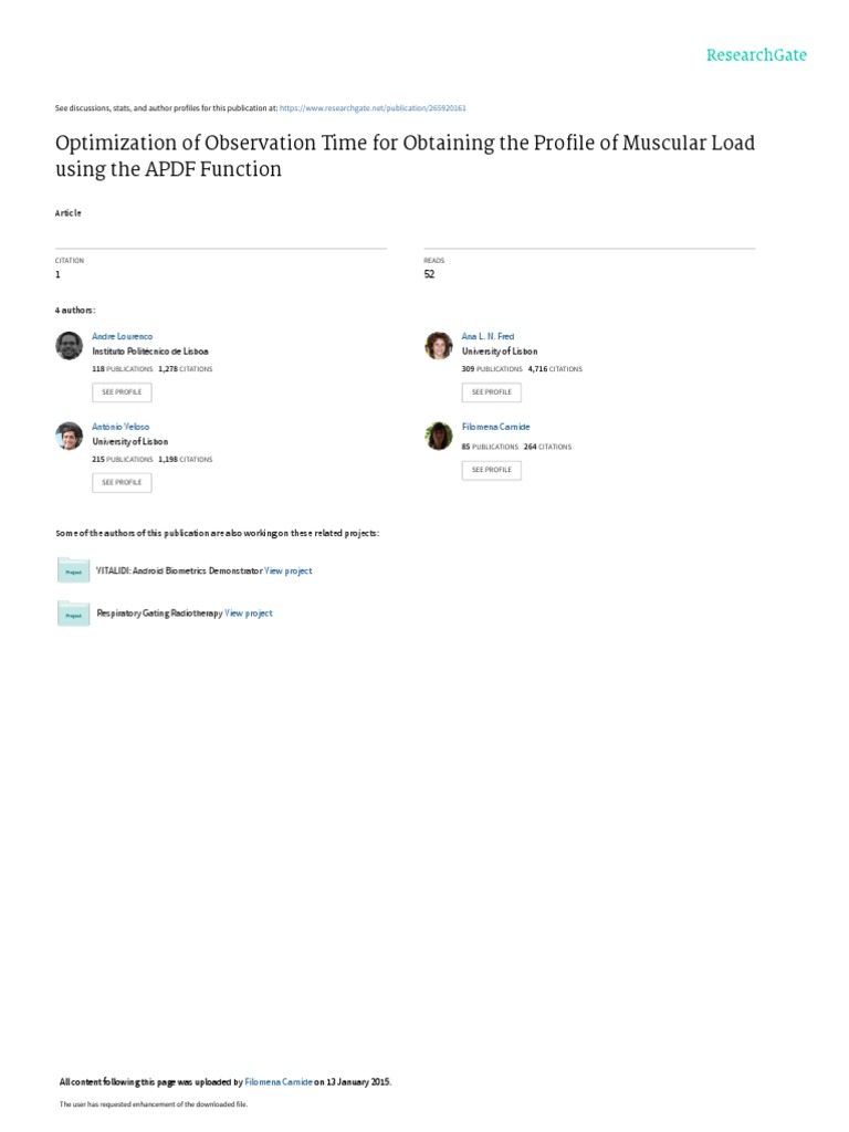 Optimization of Observation Time For Obtaining The | PDF ...