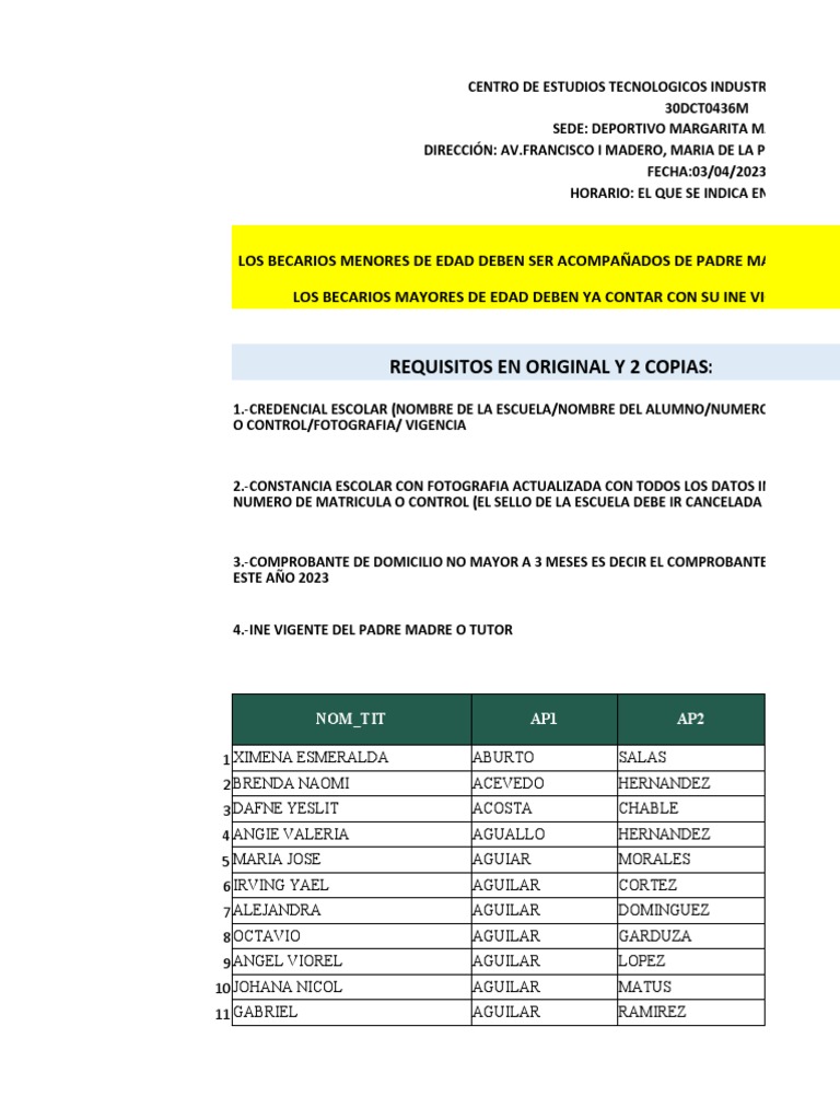Convocatoria Cetis 79 | PDF