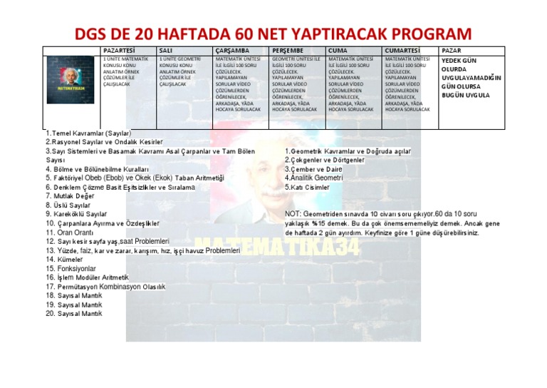 Dgs 20 Hafta 60 Net | PDF