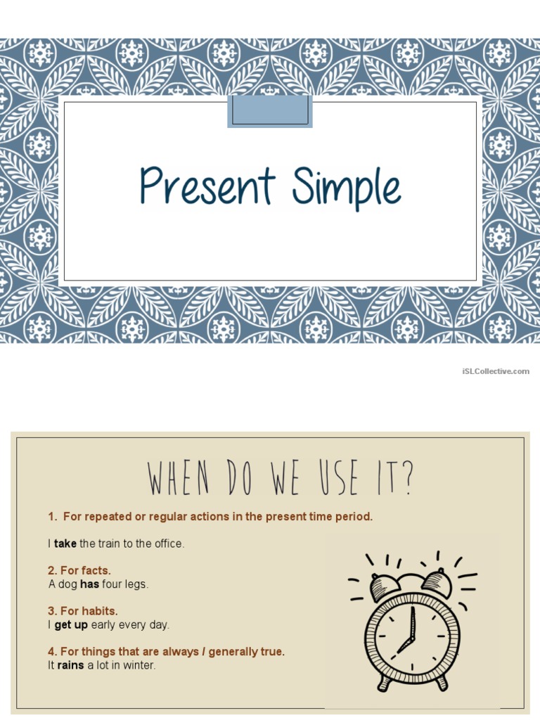 Present Simple 5 | PDF | Subject (Grammar) | Language Mechanics