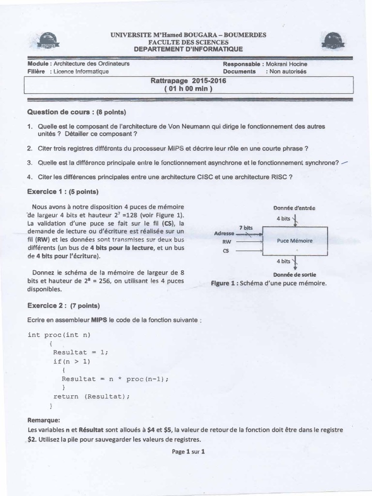 Examen Rattrapage 2015-2016 | PDF
