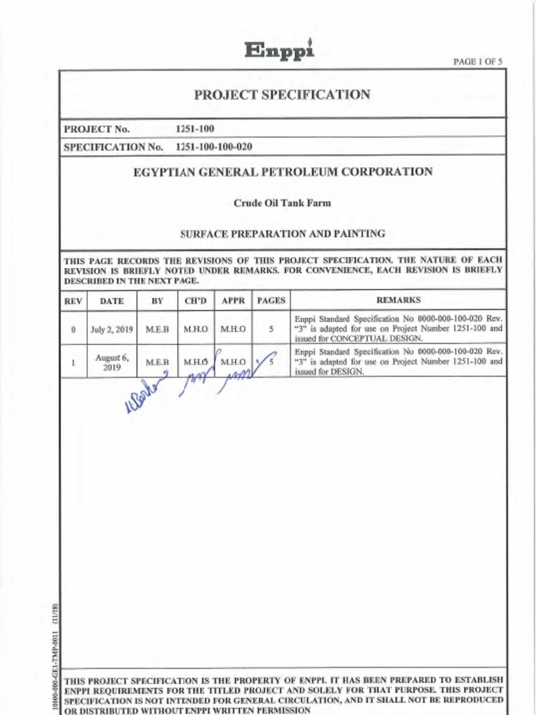 1251 100 100 020 Rev 1 Surface Preparation and Painting Specification | PDF | Specification ...