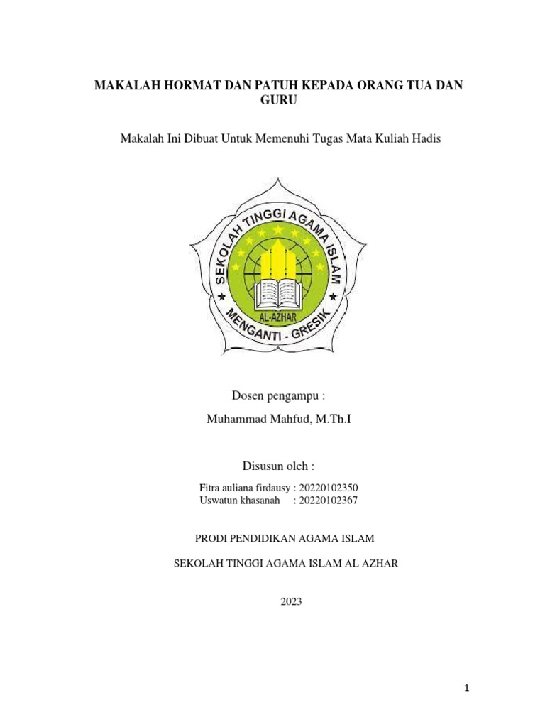 Template Makalah Hadis | PDF