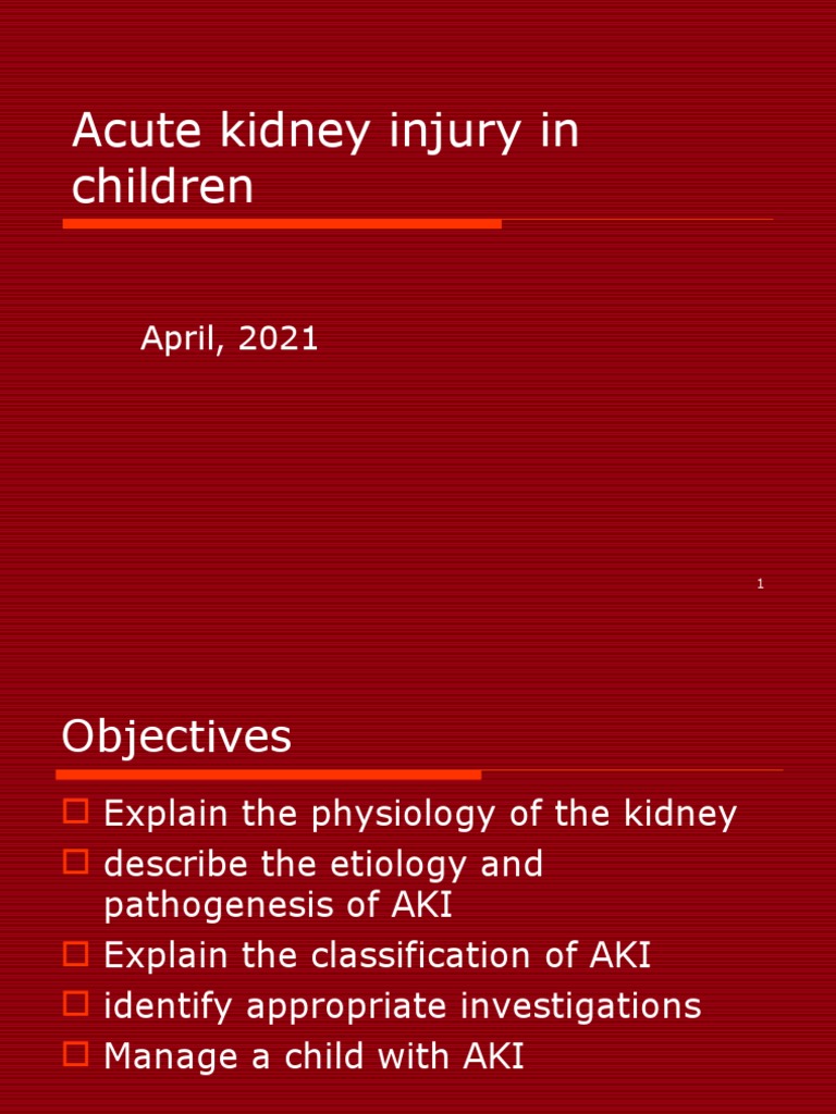AKI in Children | PDF | Kidney | Clinical Medicine