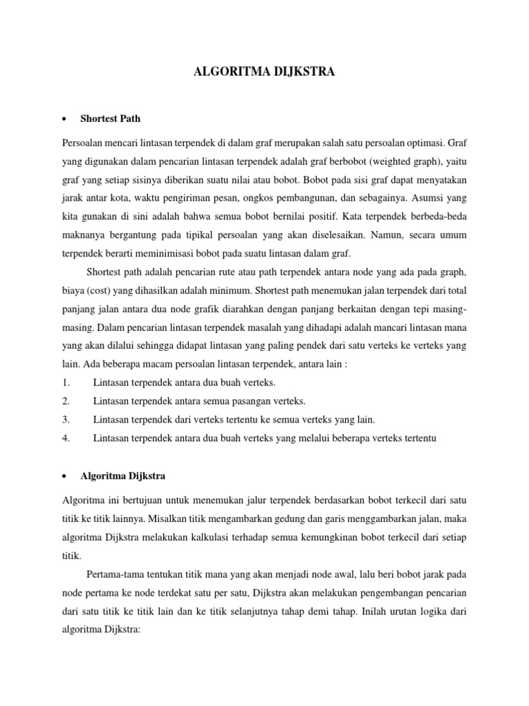 Algoritma Dijkstra: Jalur Terpendek | PDF | Metode & Bahan Ajar