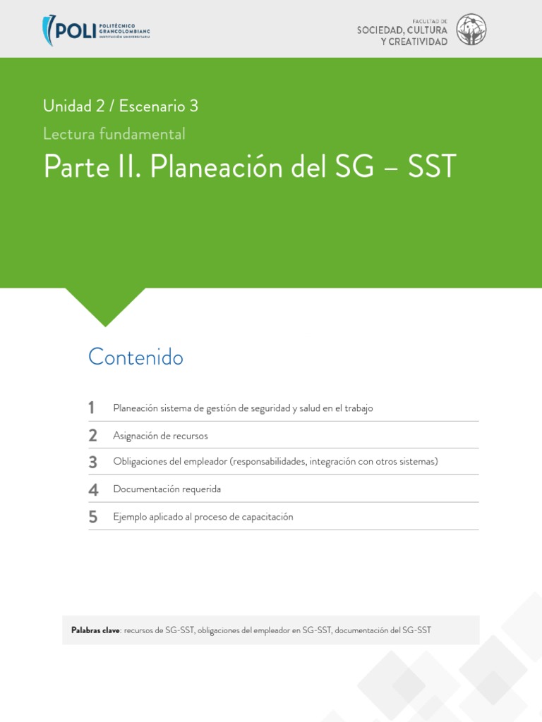 Planeación del SG – SST II | PDF