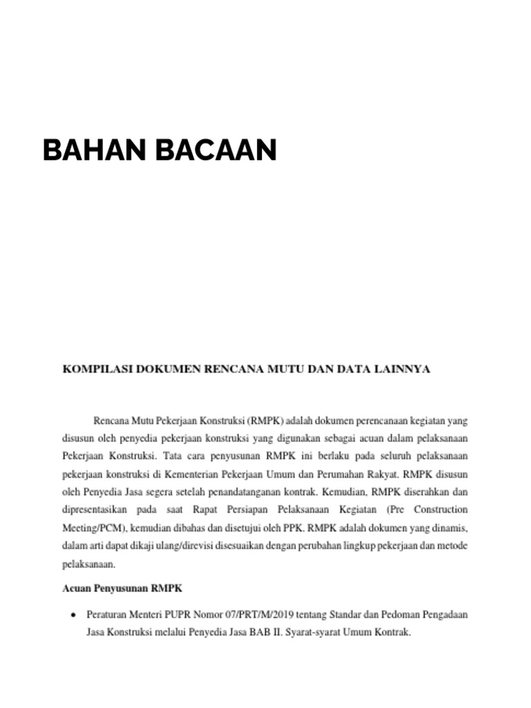 RMPK Konstruksi: Panduan dan Tanggung Jawab | PDF