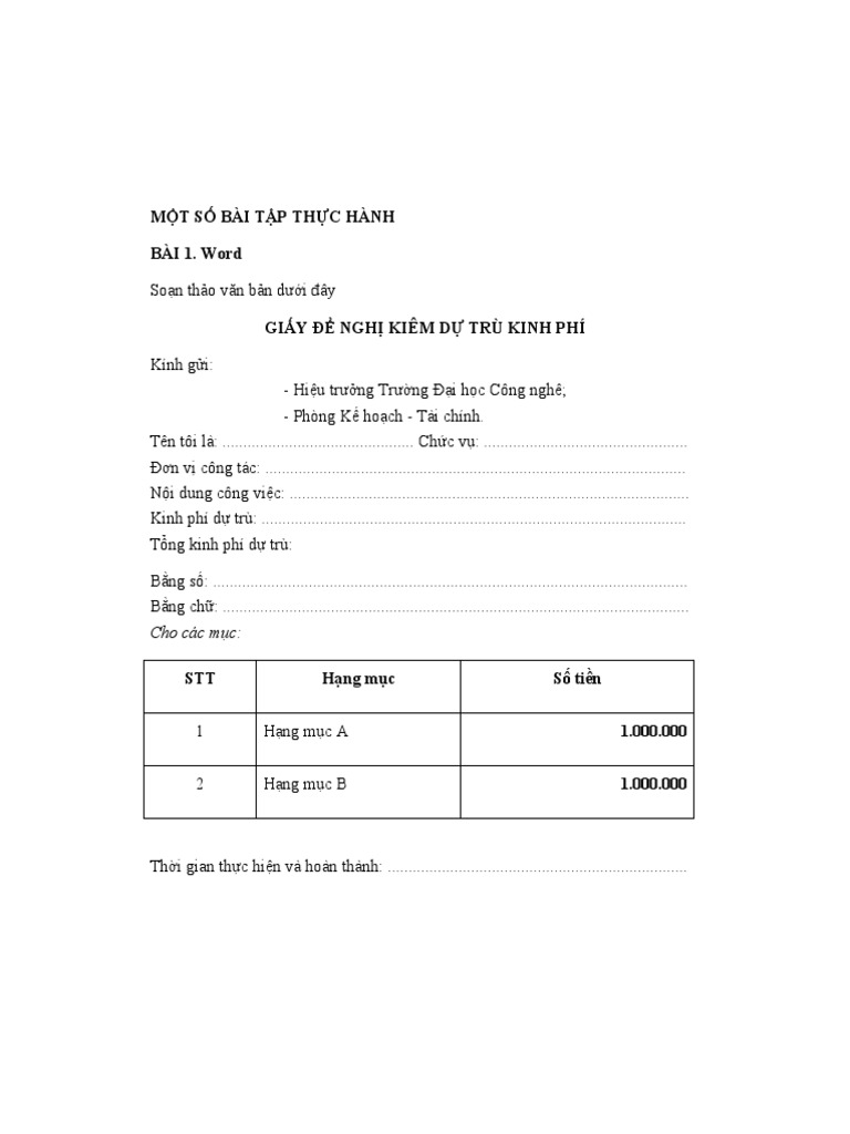 Mot So Bai Tap Thuc Hanh | PDF