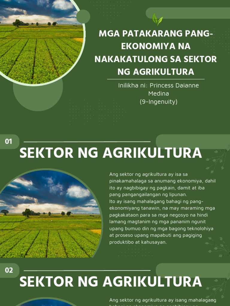 Mga Patakarang Pang-Ekonomiya Na Nakakatulong Sa Sektor NG Agrikultura ...