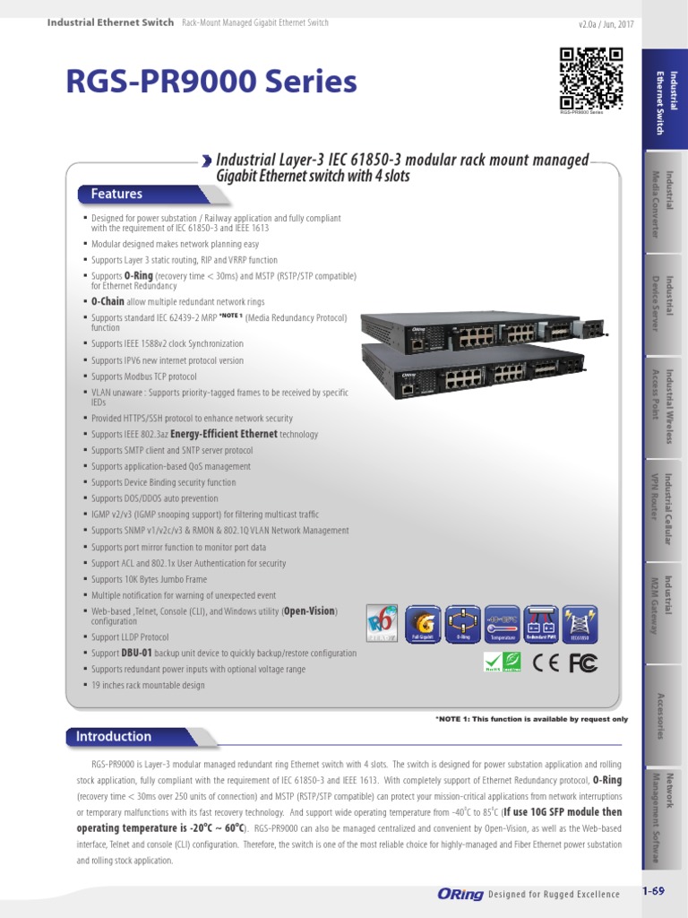 Datasheet - RGS-PR9000 Series | PDF | Computer Network | Network Switch