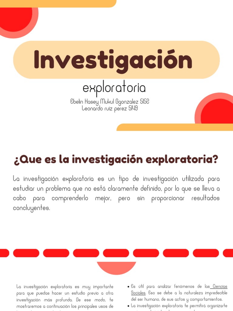 Investigación Exploratoria | PDF | Método científico | Metodología