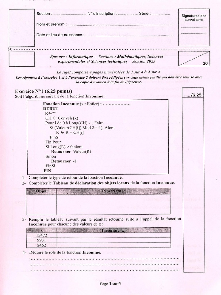 BAc Scientifique 2023 Info | PDF