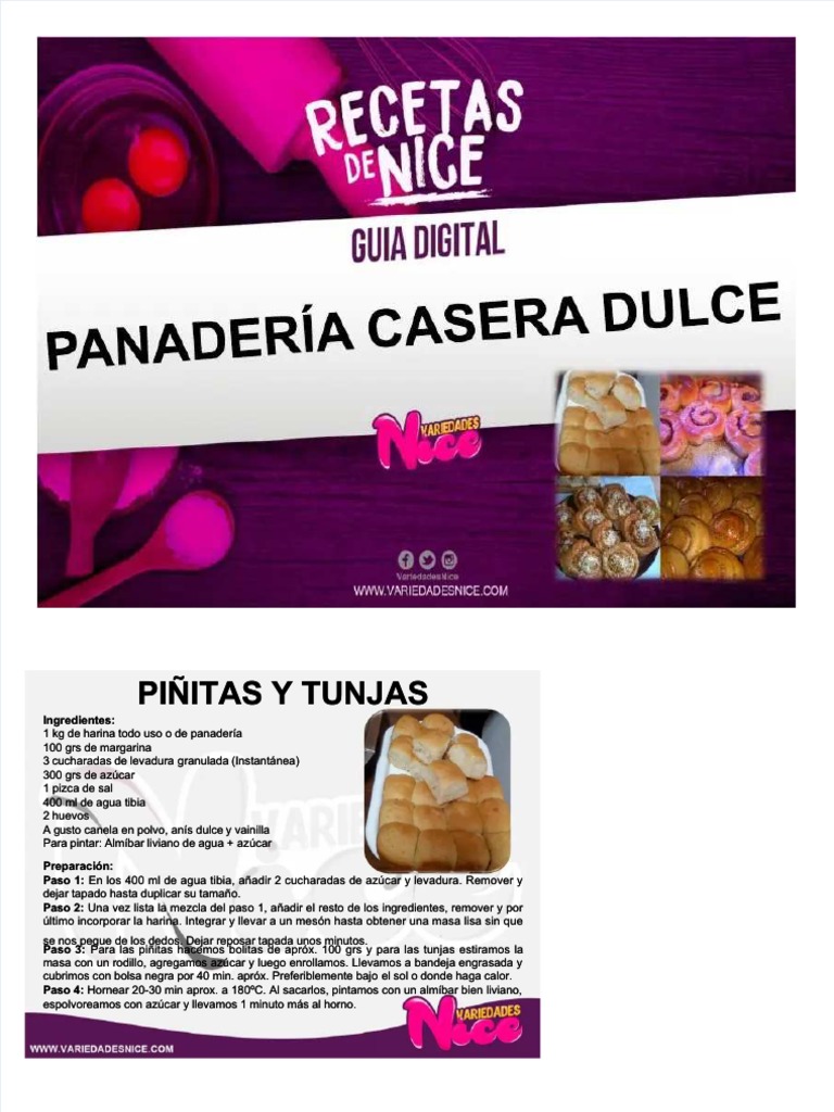 Guia de Panaderia Casera Dulce Variedades Nice - Compress | Descargar gratis PDF | Cocina ...