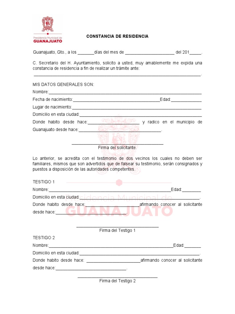 Constancia de Residencia | PDF
