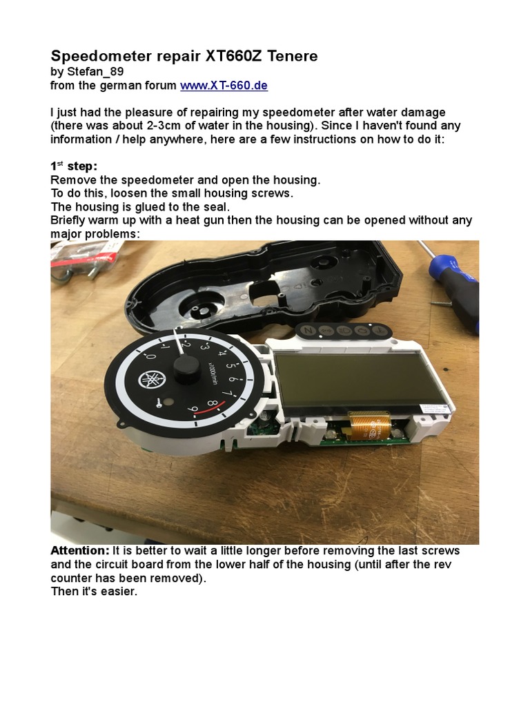 XT660Z Tenere - Speedometer Repair | PDF | Printed Circuit Board | Electrical Connector