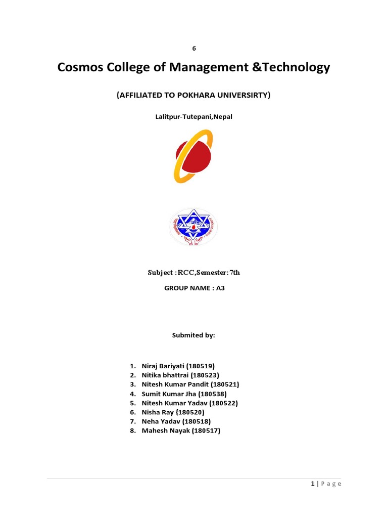 Report For RCC Practical Final | PDF | Fracture | Concrete