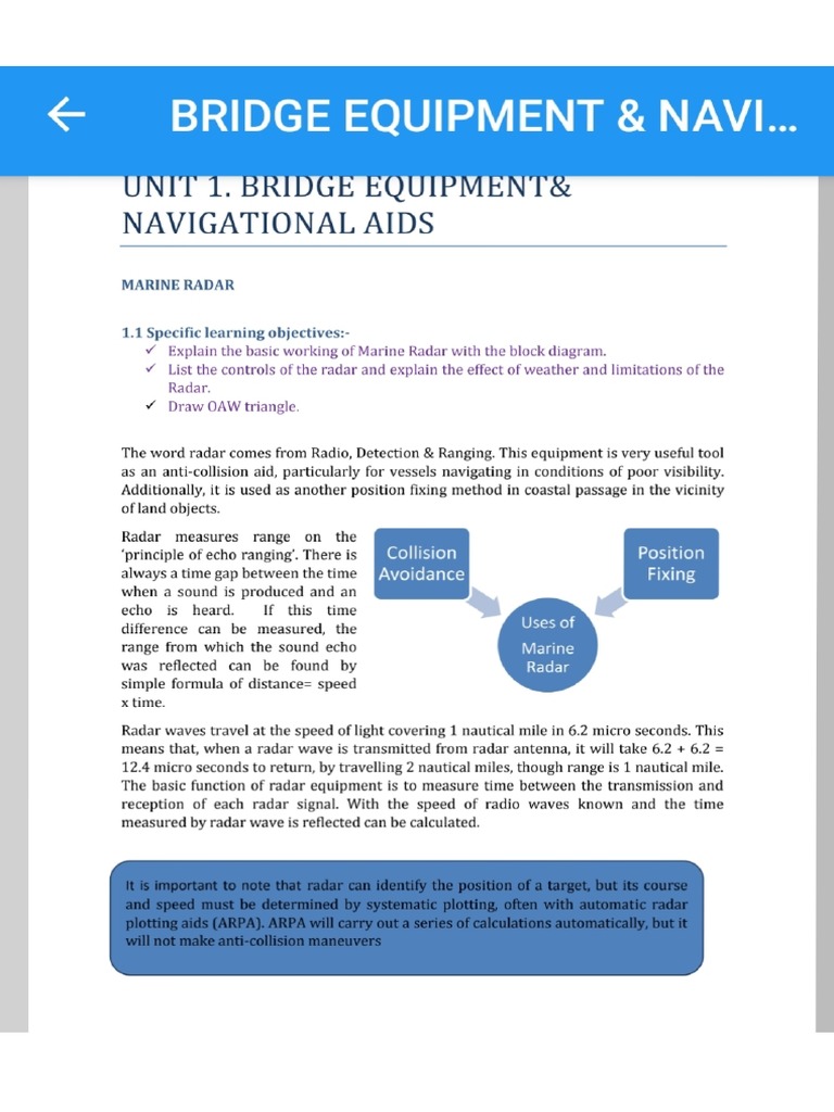 Bridge Eqiupment, Watchkeeping and ROR Notes For DNS (Diploma in ...