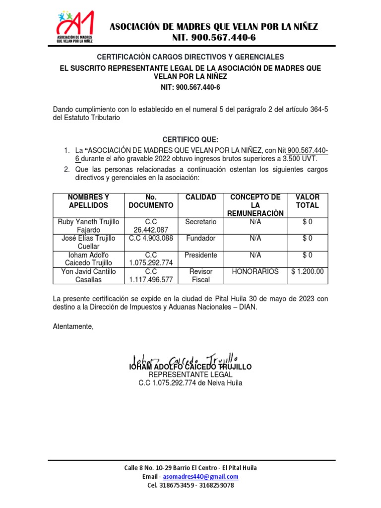 Certificado Salarios | PDF | Finanzas y dinero | Derecho