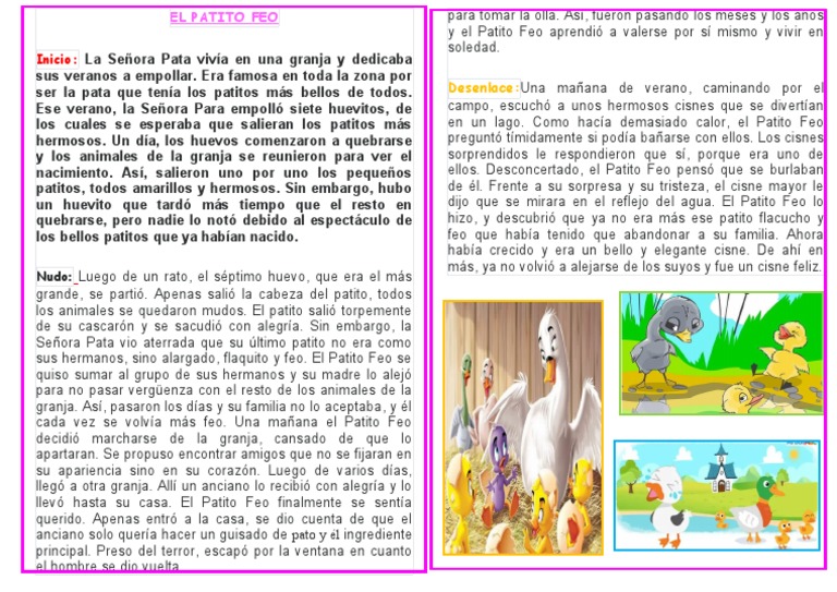 El Patito Feo Cuento Con Su Estructura | PDF | El patito feo