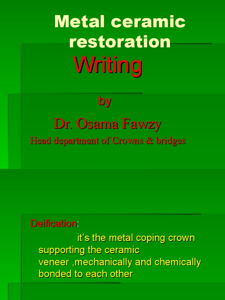 Metal-Ceramic Restoration Essentials | PDF | Metals | Materials Science