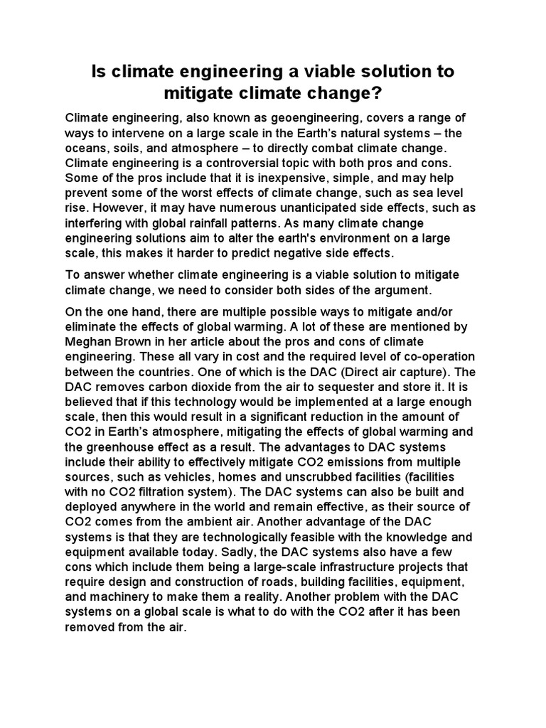 GP Graded Essay | PDF | Climate Engineering | Climate Change