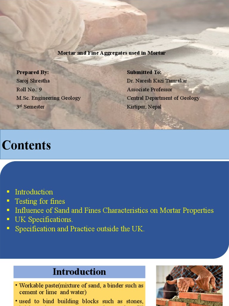 09 Saroj Shrestha@PPT | PDF | Mortar (Masonry) | Lime (Material)