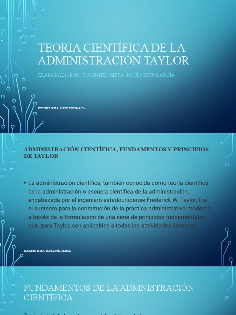 Teoria Científica de La Administración Taylor | PDF