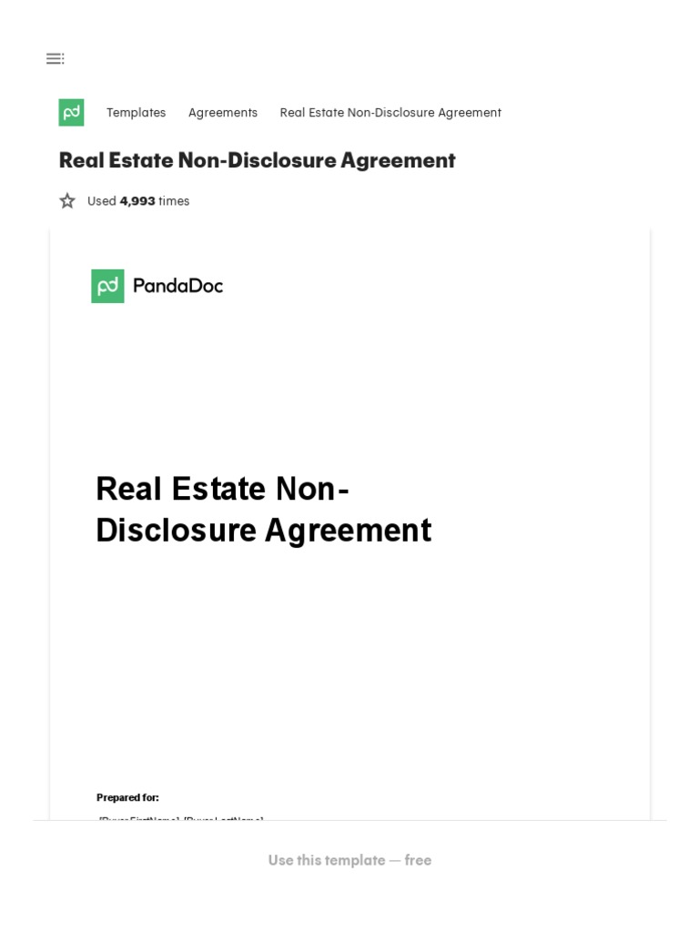 Real Estate Confidentiality Agreement - Free Template Inside | PDF ...