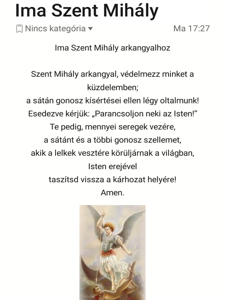 Mihály Arkangyal Ima | PDF