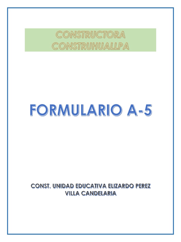 Formulario A-5 | PDF