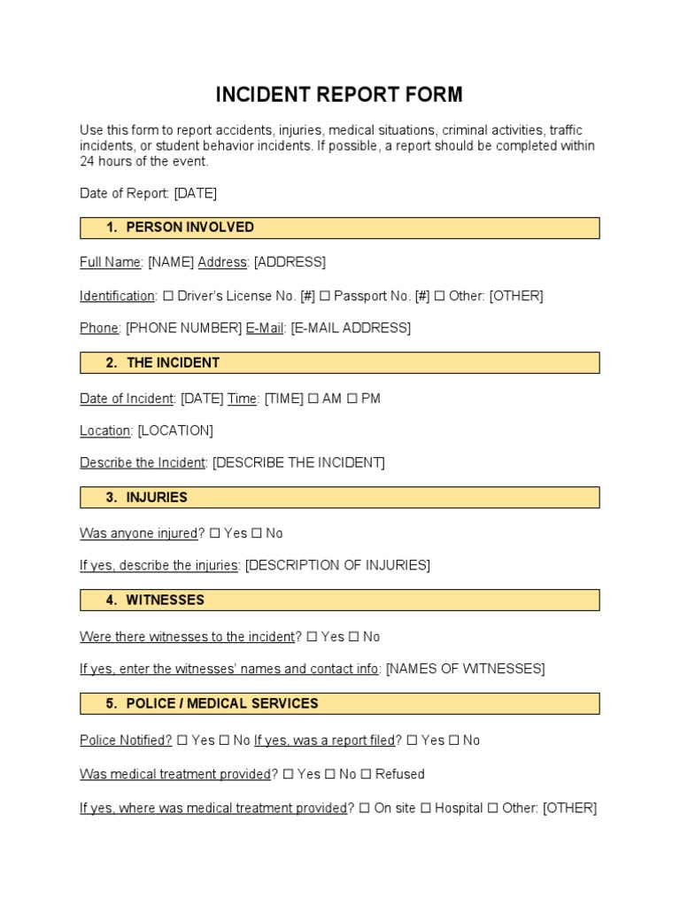 SIte Incident Report | PDF