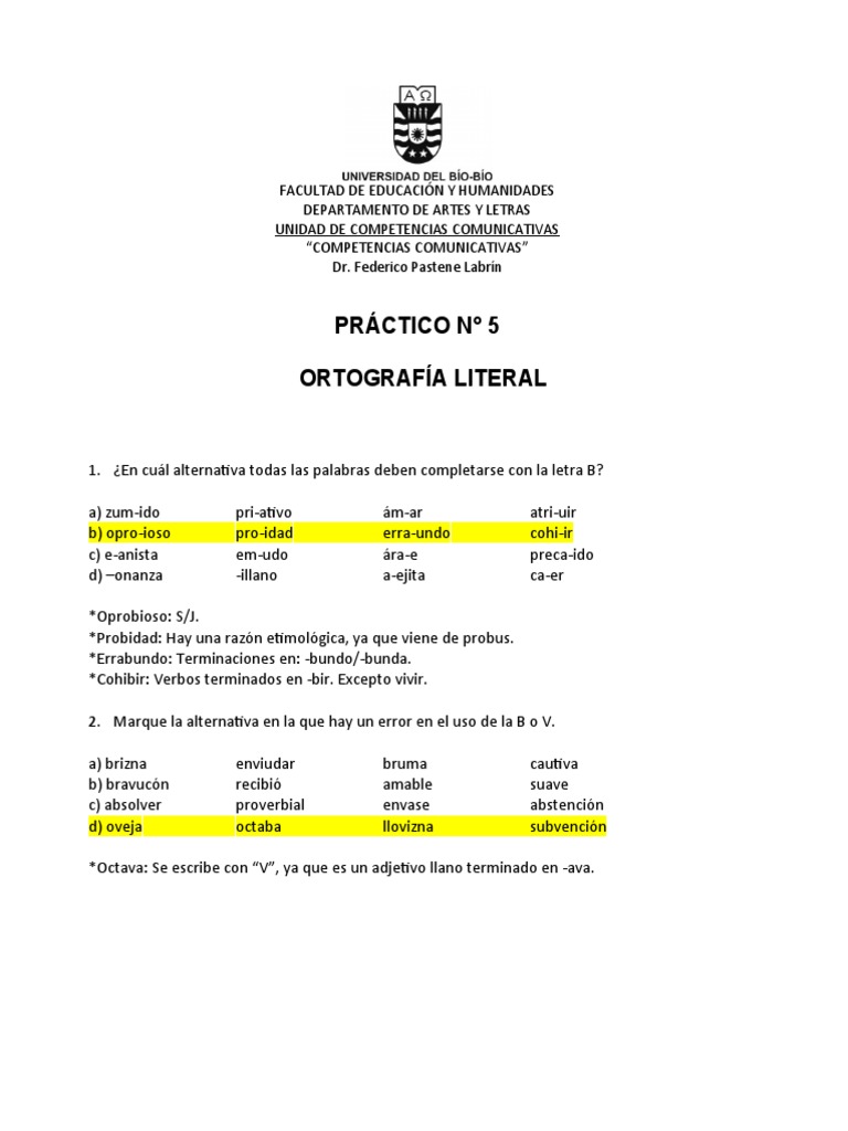 Práctico 5 Uso de Letras | PDF