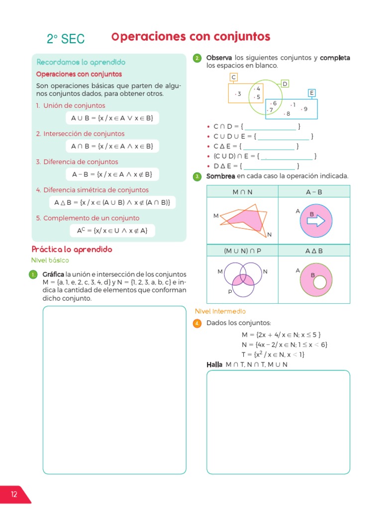 02-Operaciones Con Conjunto-1° | PDF