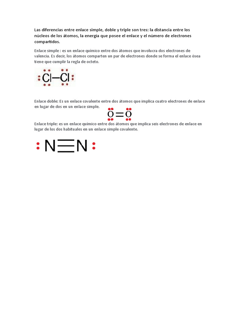 Las Diferencias Entre Enlace Simple | PDF | Métodos y materiales de enseñanza | Ciencia y ...