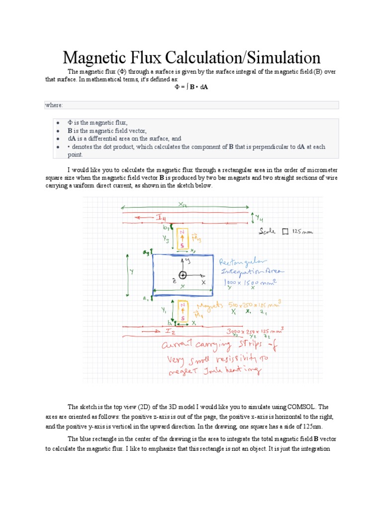 Magnetic Flux Calculation | PDF | Flux | Cartesian Coordinate System