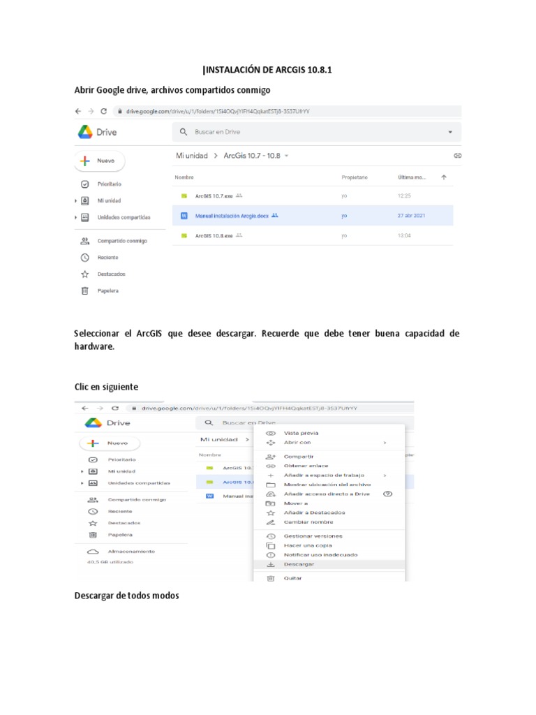 Manual Instalación Arcgis 10.8.1 | PDF | Informática