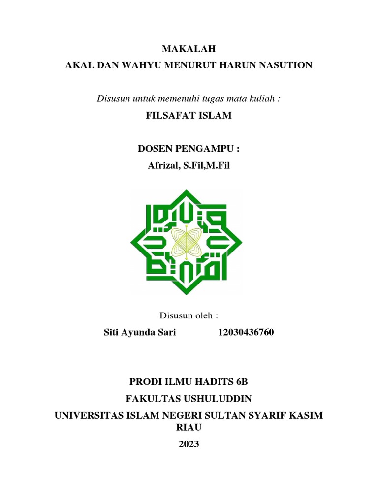 Akal Dan Wahyu Menurut Harun Nasution - Ayunda | PDF