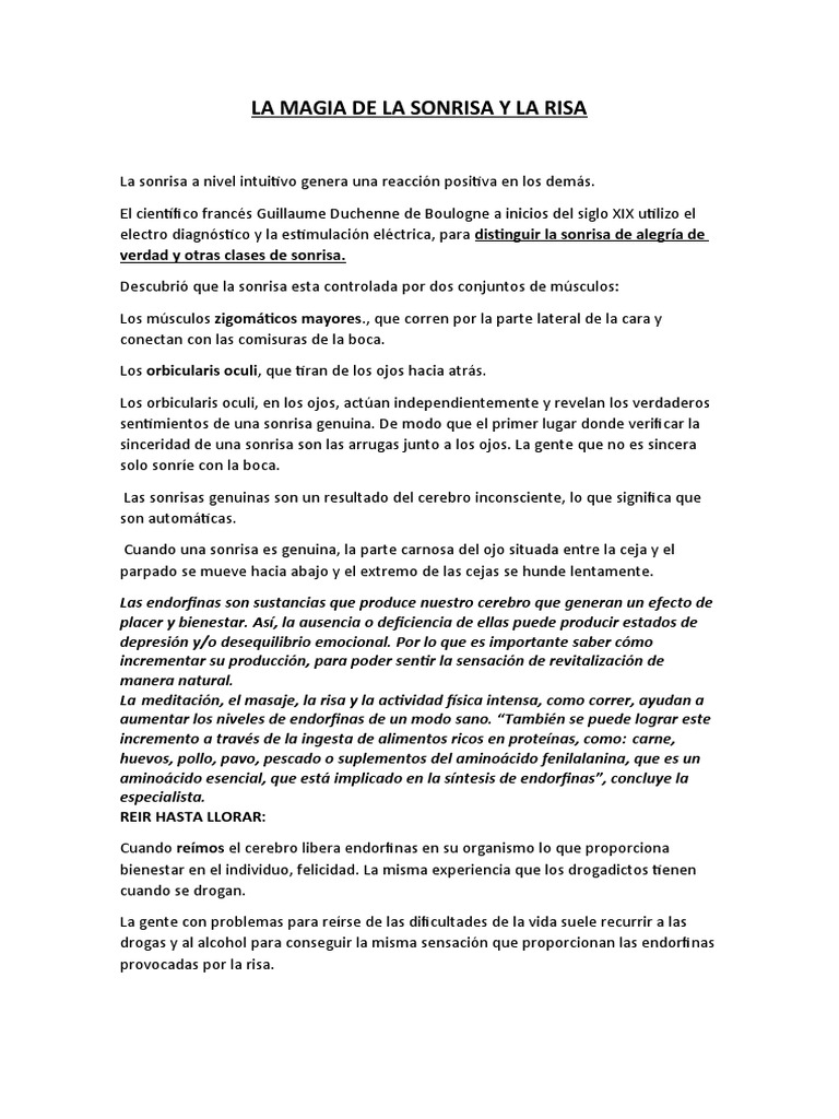 La Magia de La Sonrisa y La Risa | PDF | La risa | Las emociones