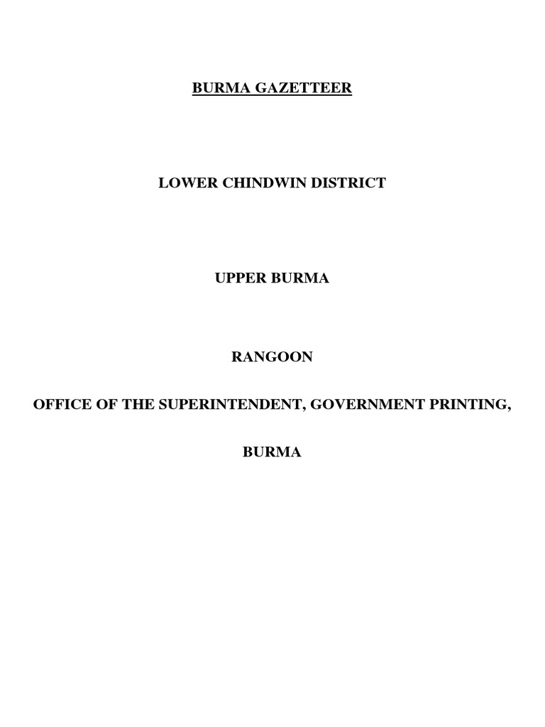 Lower Chindwin District Volume - A | PDF | Volcano | Rain