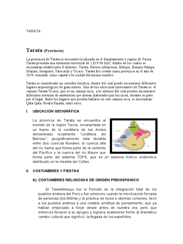 Historia y Tradiciones de Tarata | PDF