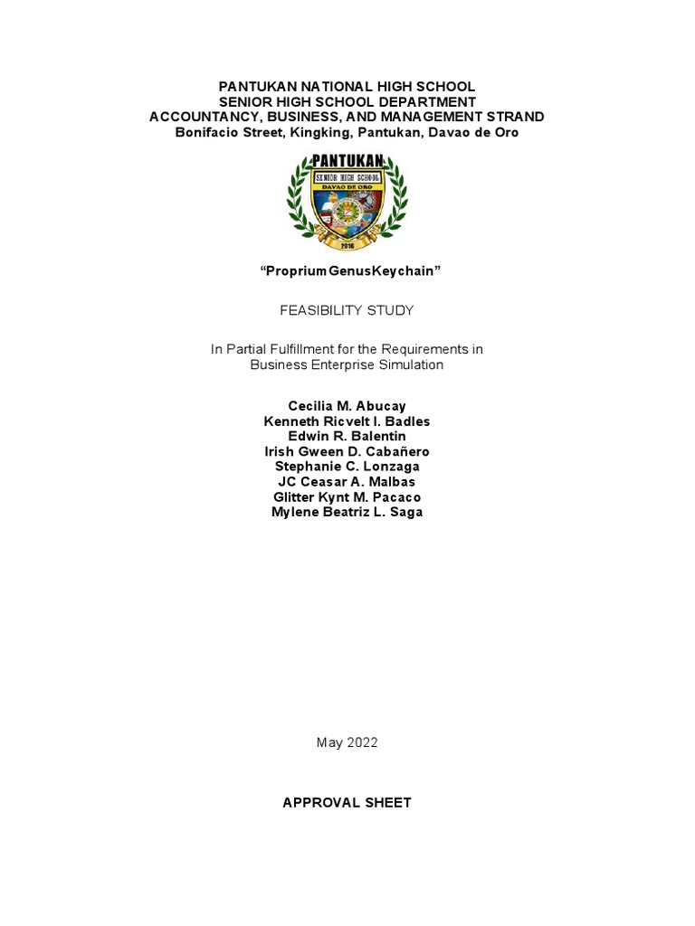 Feasibility Study Final 1 | PDF | Swot Analysis | Employment