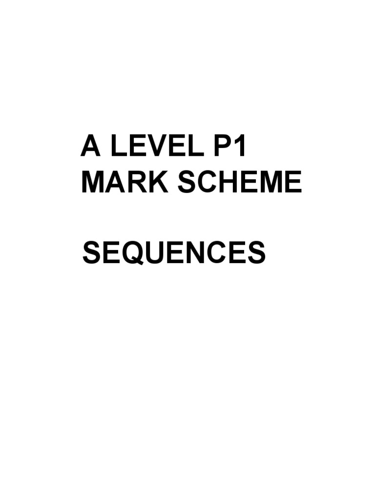 Mark Scheme PDF Mathematical Analysis Equations