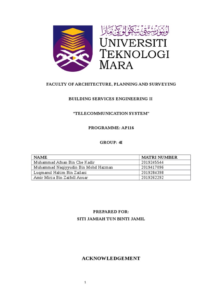 BGN263 Telecomunication System Report | PDF