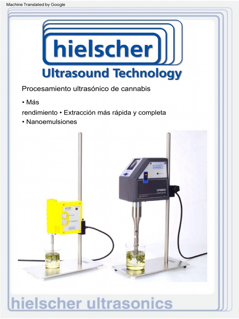 Ultrasonic Cannabis Extraction - Hielscher Ultrasonics TRADUCCION | PDF ...