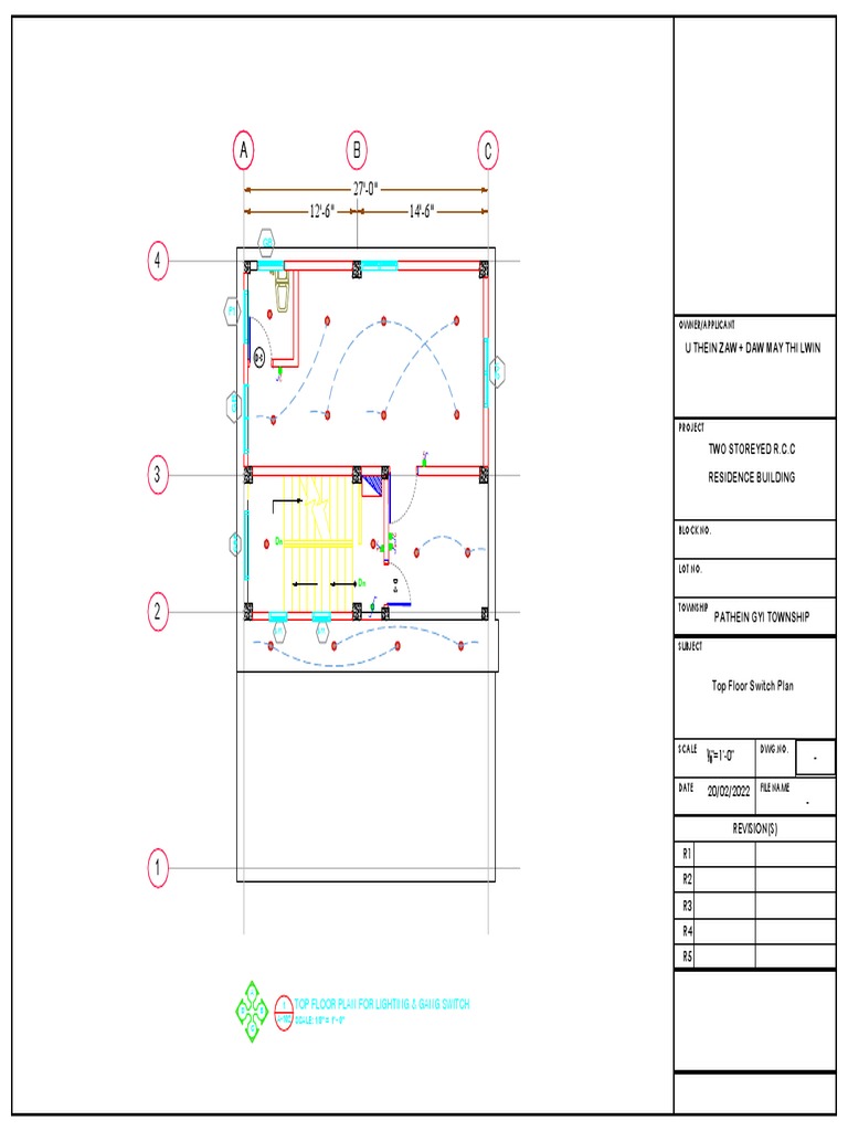 Roof Top Lighting & Switch Plan | PDF