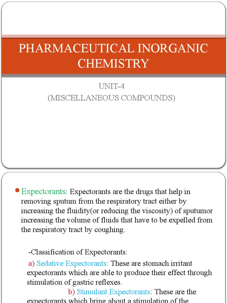 Pharmaceutical Inorganic Chemistry 4 | PDF