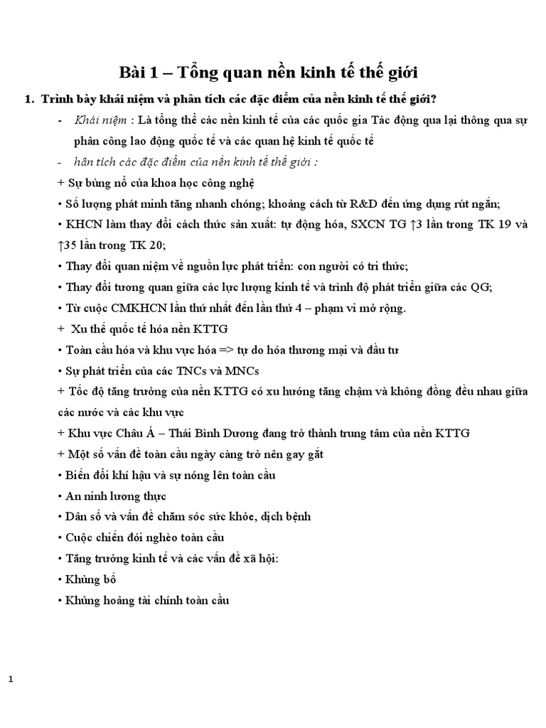 Kinh tế Quốc tế tluan | PDF