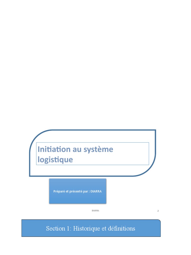 Chapitre Introduction Au Système Logistique | PDF | Logistique | Transport