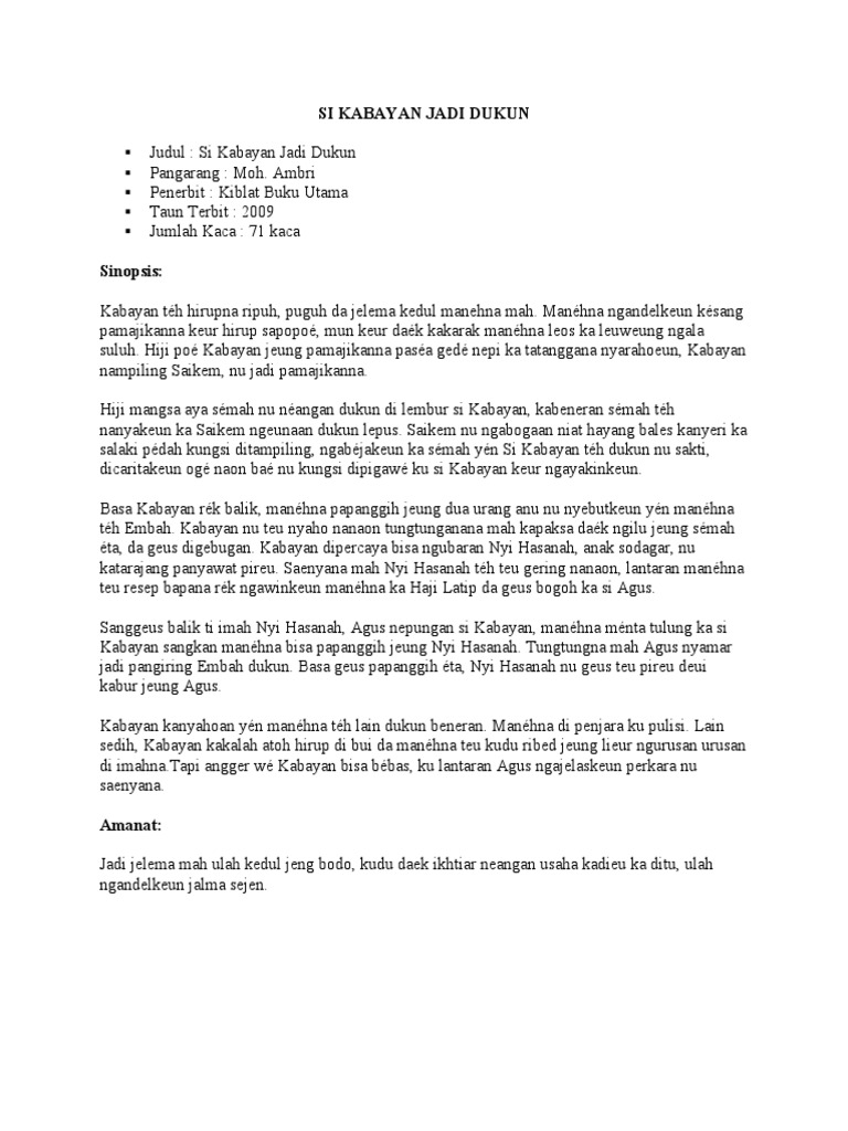 Si Kabayan Jadi Dukun | PDF