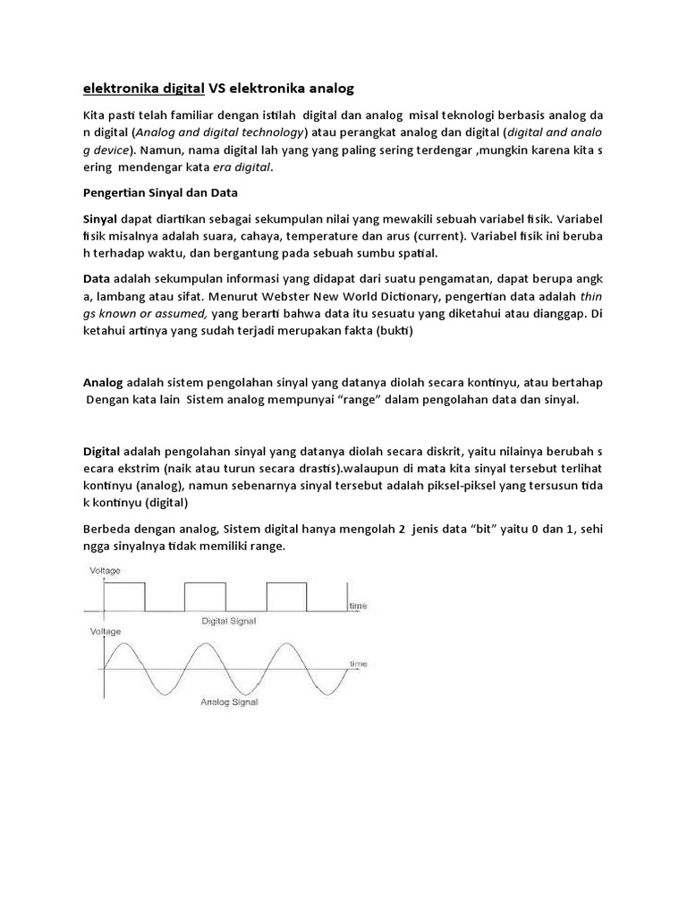 Elektronika Digital VS Elektronika Analog | PDF Elektronika Digital VS Elektronika Analog | PDF